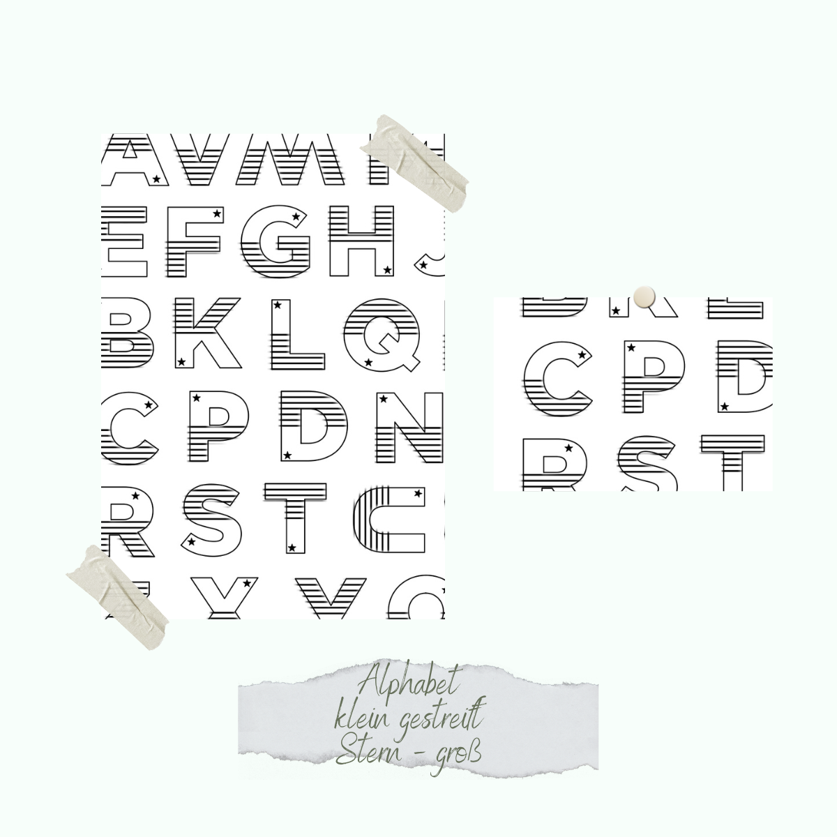 Stempelset - Color me - Alphabet - klein gestreift - Stern - groß | CD ...