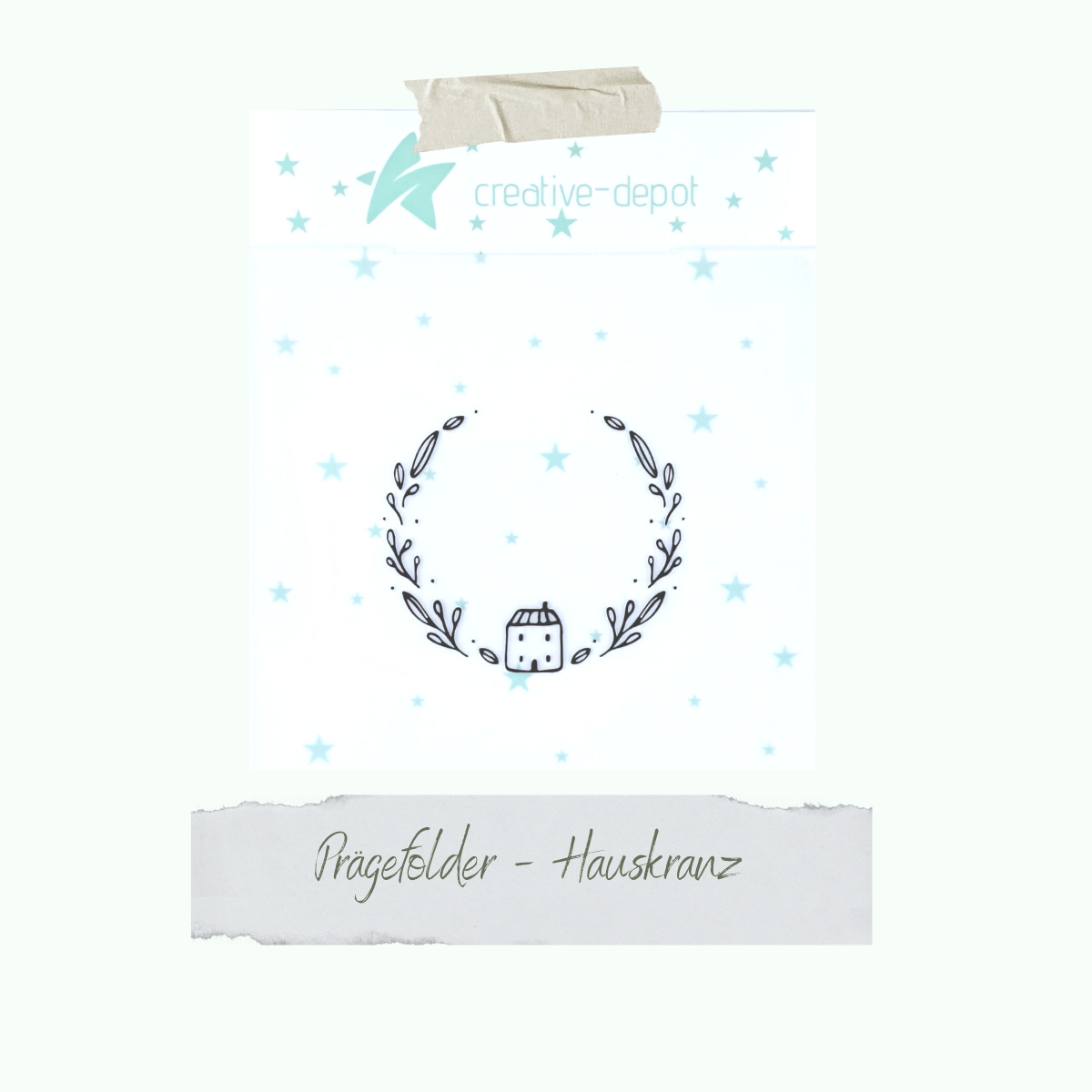 Prägefolder - Hauskranz - 15 x 15 cm | CD-PF-088