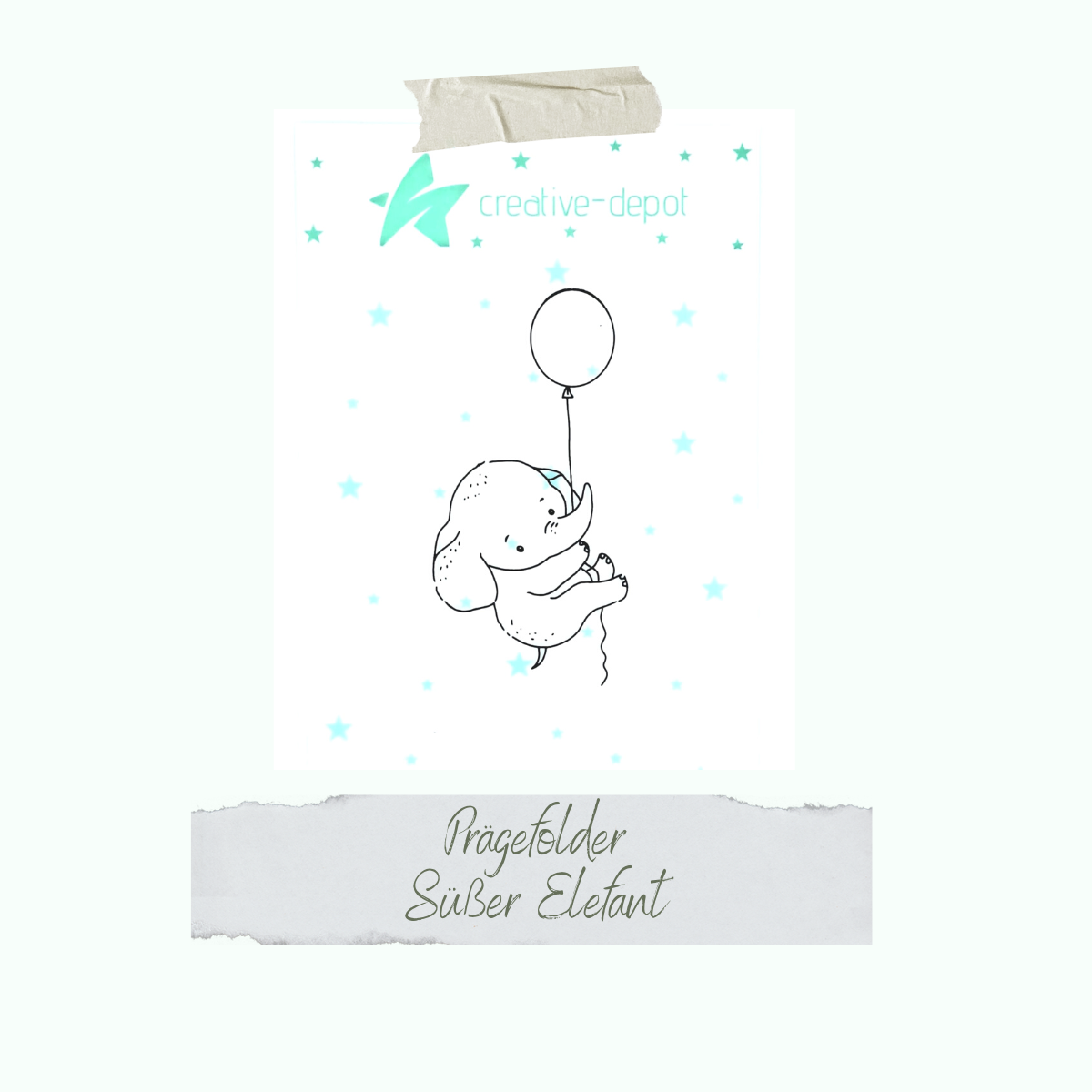 Prägefolder - Süßer Elefant - 11 x 15,5 cm | CD-PF-050